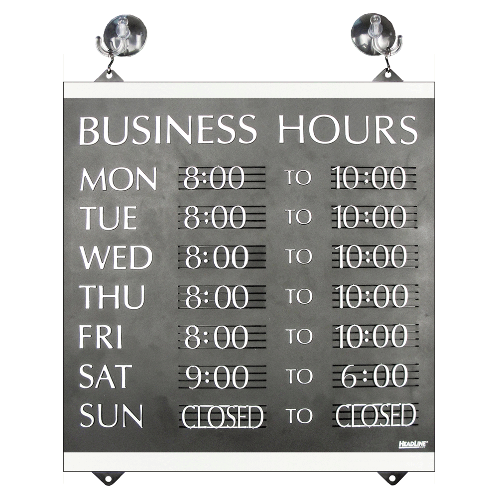Vertical Sign - Retail - Business Hours Sign Kit Sign