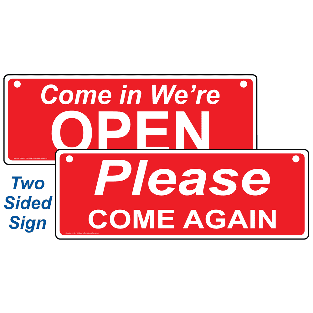 Red Dining / Hospitality / Retail Sign - Please Come Again - Retail