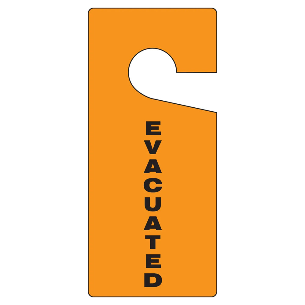 Evacuated Room Indicator - Door Knob Tag - Glow Option