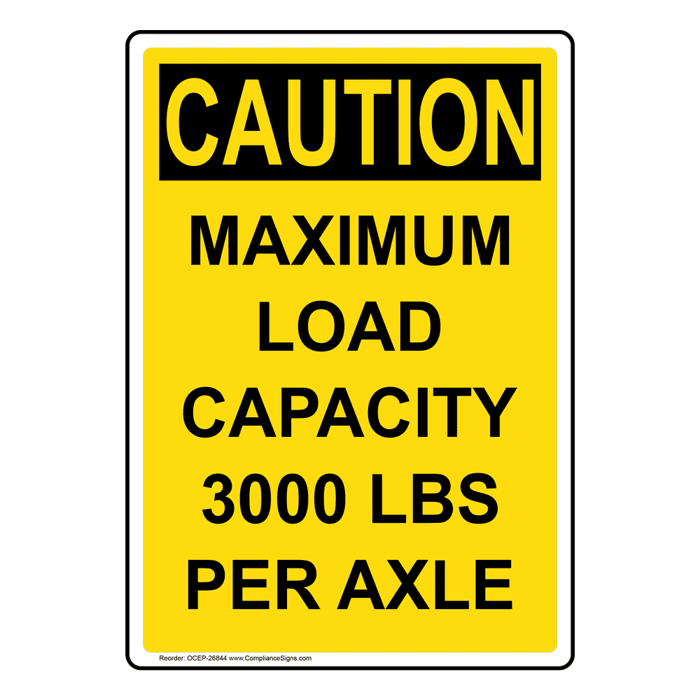 Vertical Maximum Load Capacity Sign - OSHA CAUTION