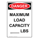 Industrial Notices - Maximum Load Capacity Signs and Labels
