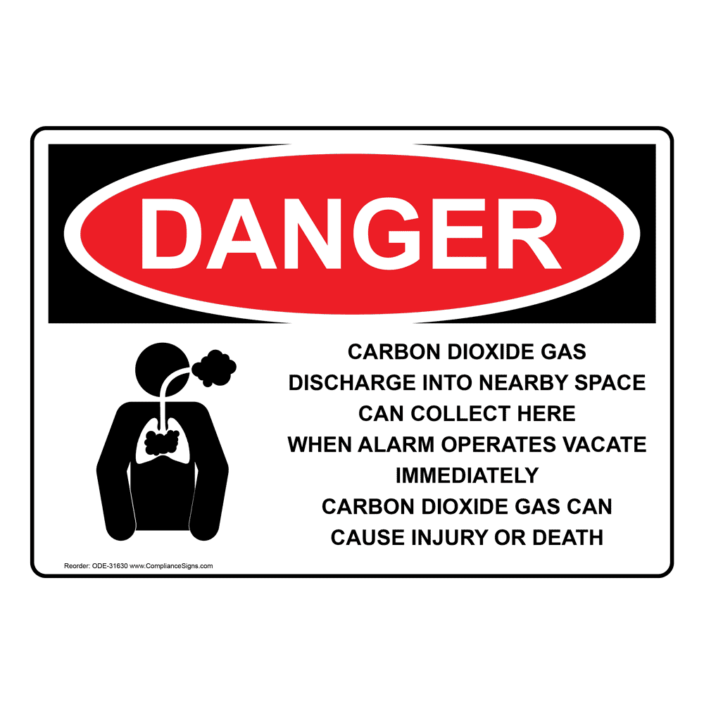 Danger Sign - Carbon Dioxide Gas Discharge - OSHA