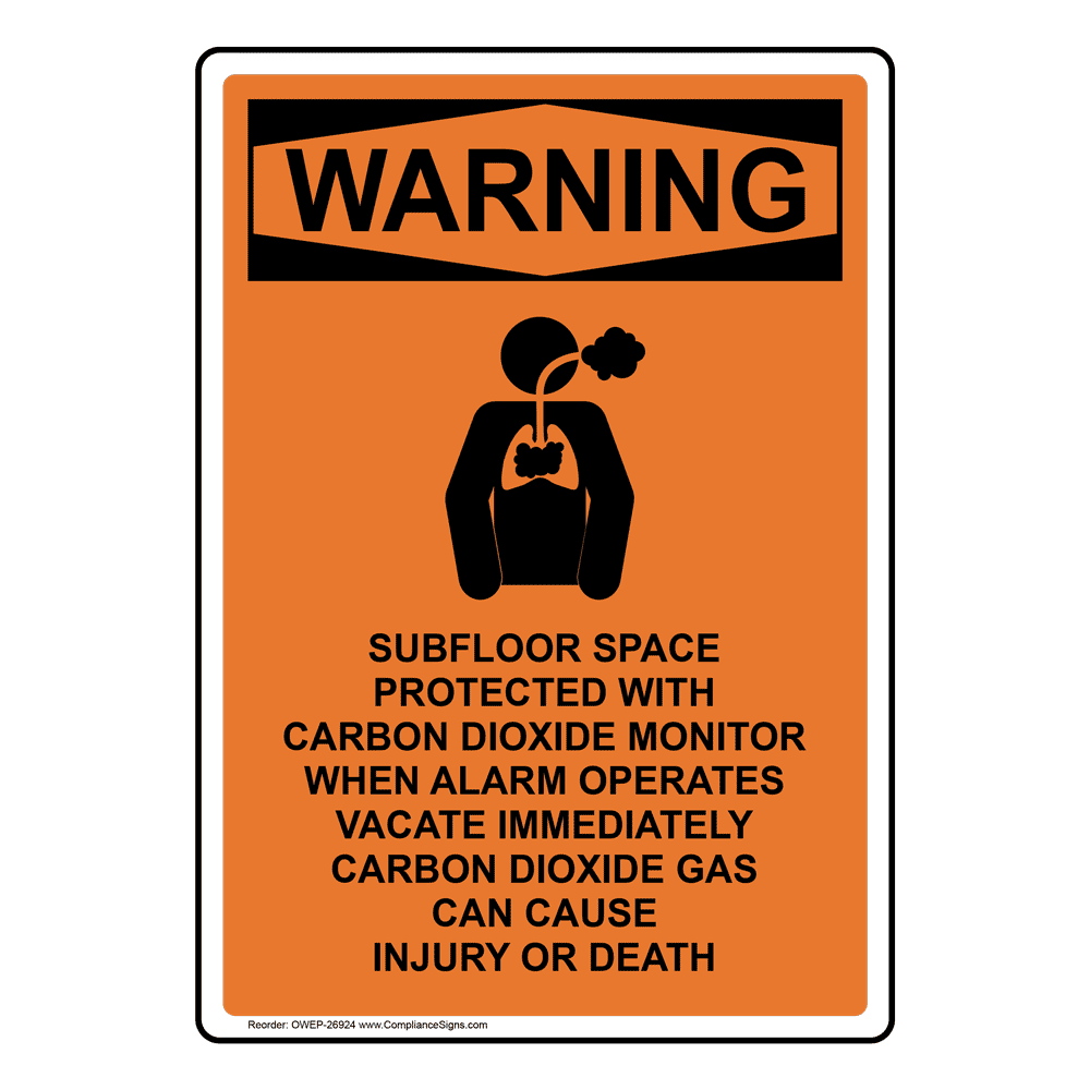 Vertical Subfloor Space Sign - OSHA WARNING