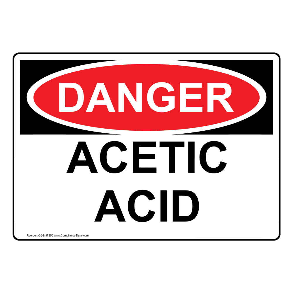 OSHA Sign - Acetic Acid - Acid - Danger