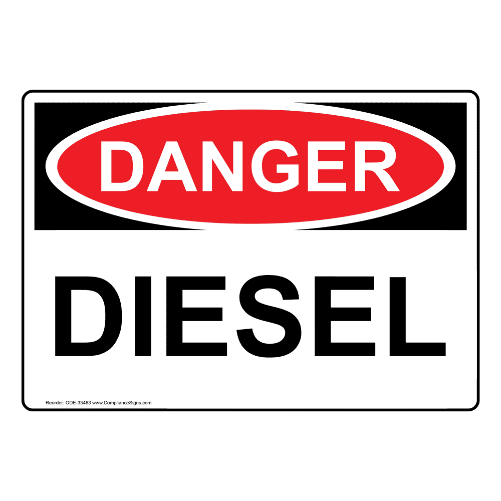 OSHA Sign - DANGER Diesel - Fuel
