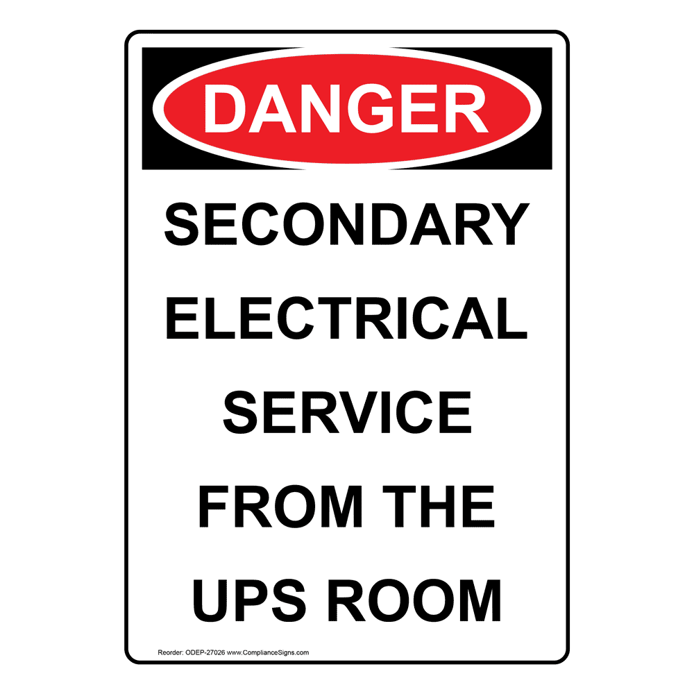 Vertical Secondary Electrical Service From Sign - OSHA DANGER
