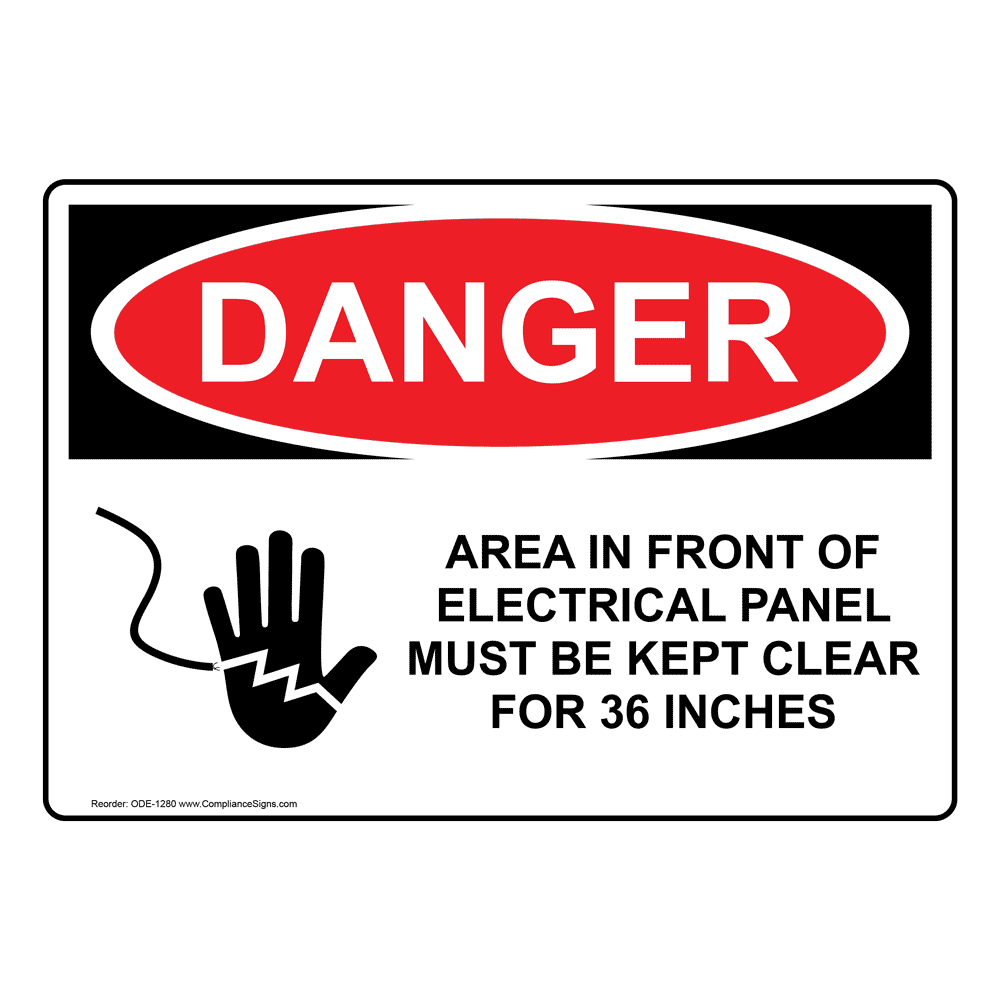 OSHA Sign - DANGER Electrical Panel Keep Clear Sign - Electrical