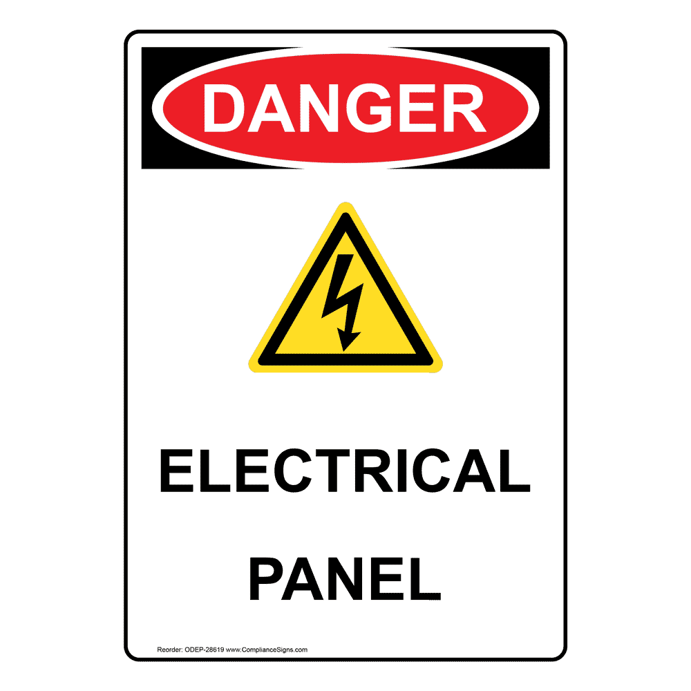 Vertical Electrical Panel Sign - OSHA DANGER