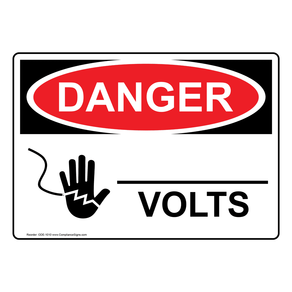 OSHA Sign - DANGER Custom -Volts Sign - Electrical