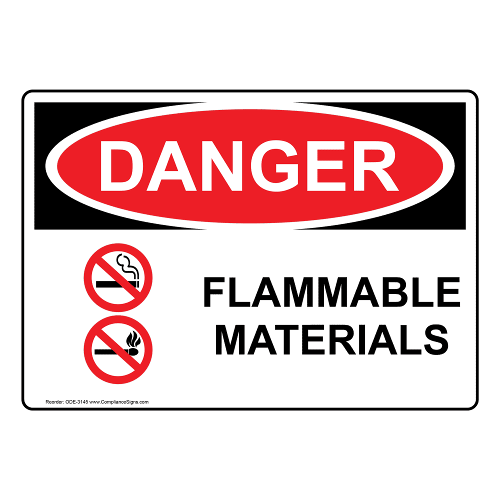 OSHA Sign - DANGER Flammable Materials Sign - Hazmat