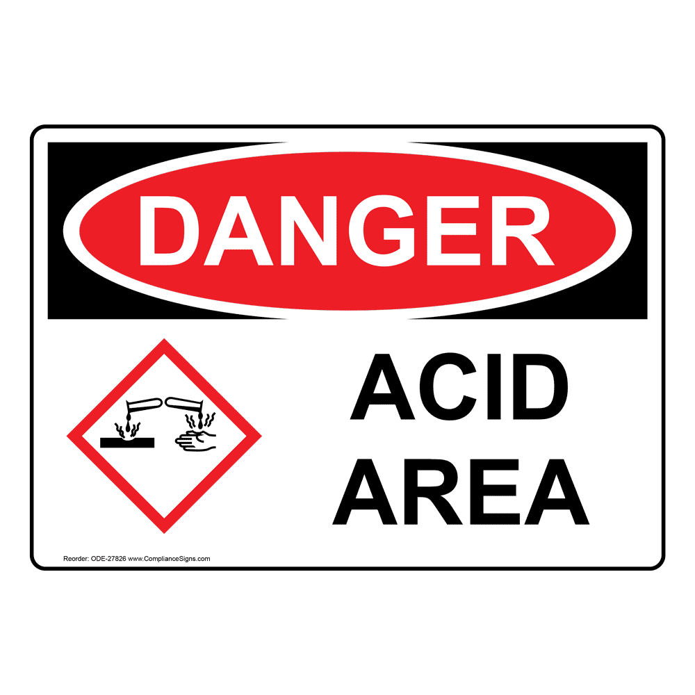 Acid Area Sign ODE-27826 Hazmat Acid
