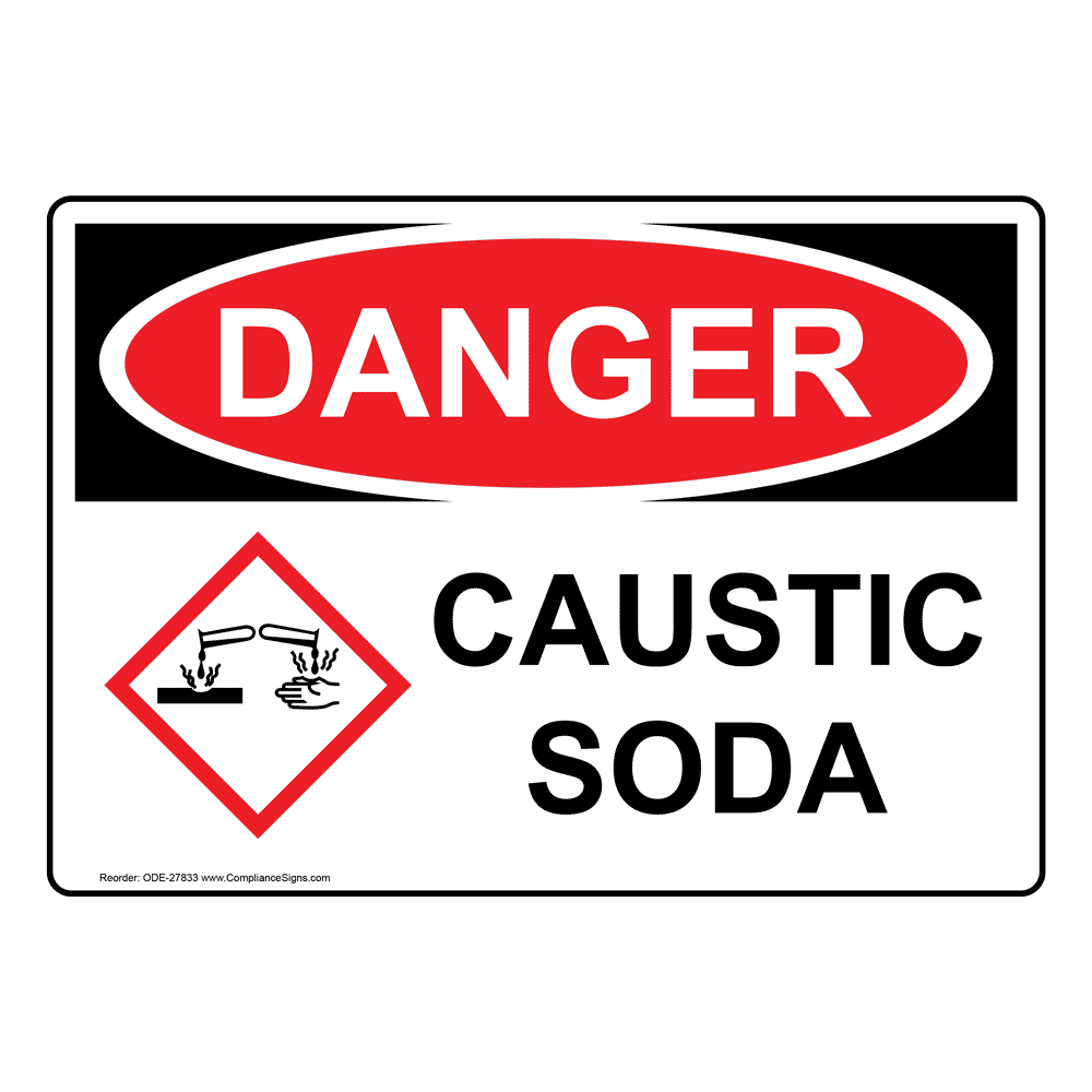 Caustic Soda Sign ODE-27833 Hazmat Caustic