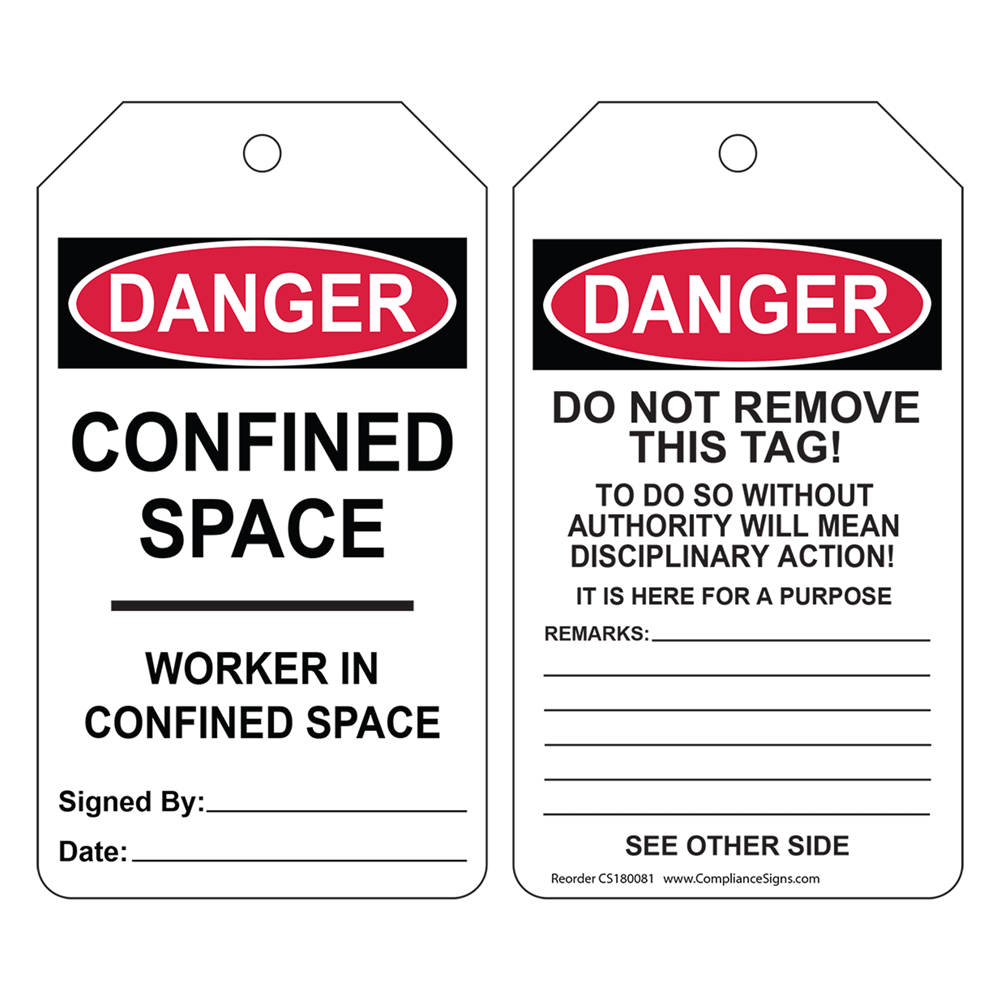 OSHA - Danger - Confined Space Worker Auth | Safety Tags