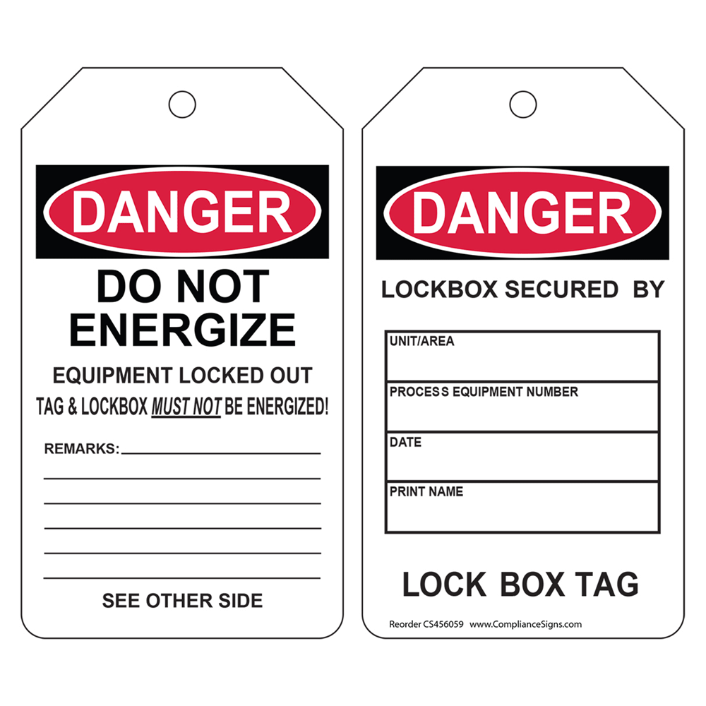 OSHA - Danger - Do Not Energize Locked Out | Safety Tags