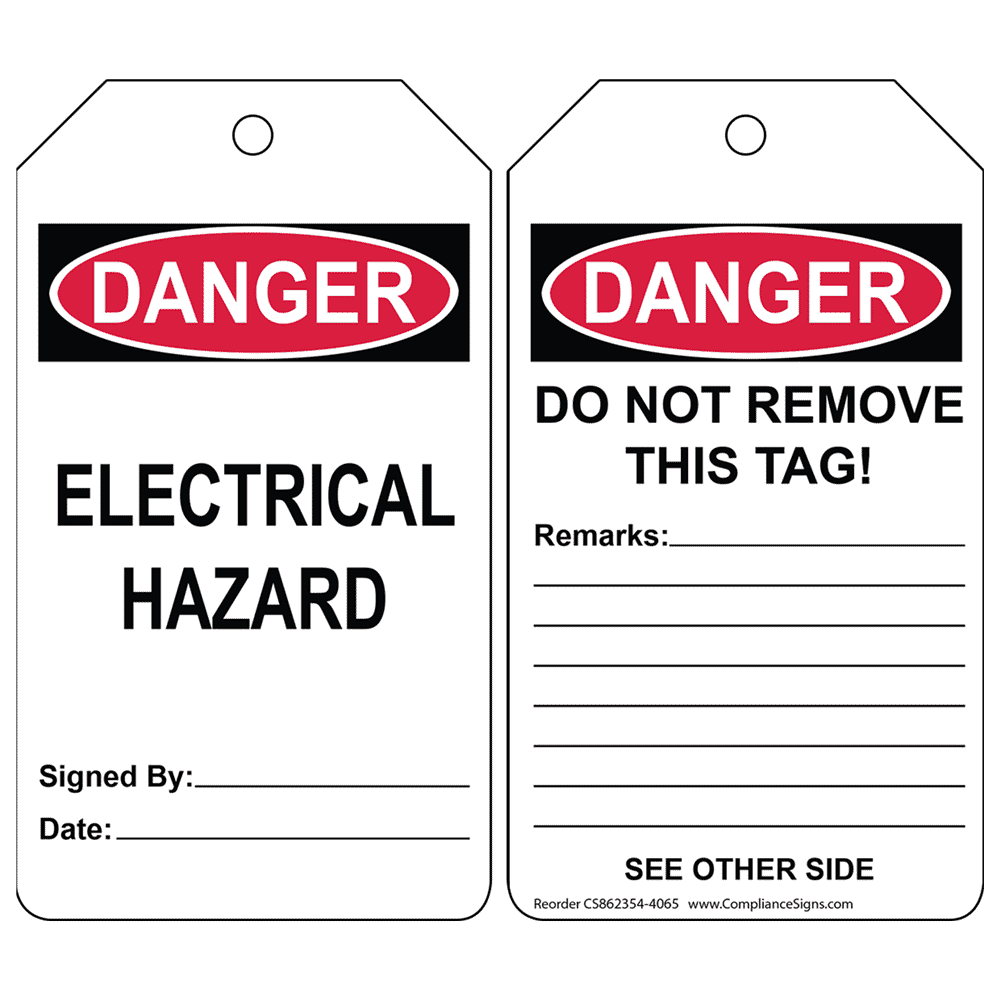 OSHA - Danger - Electrical Hazard Remarks | Safety Tags
