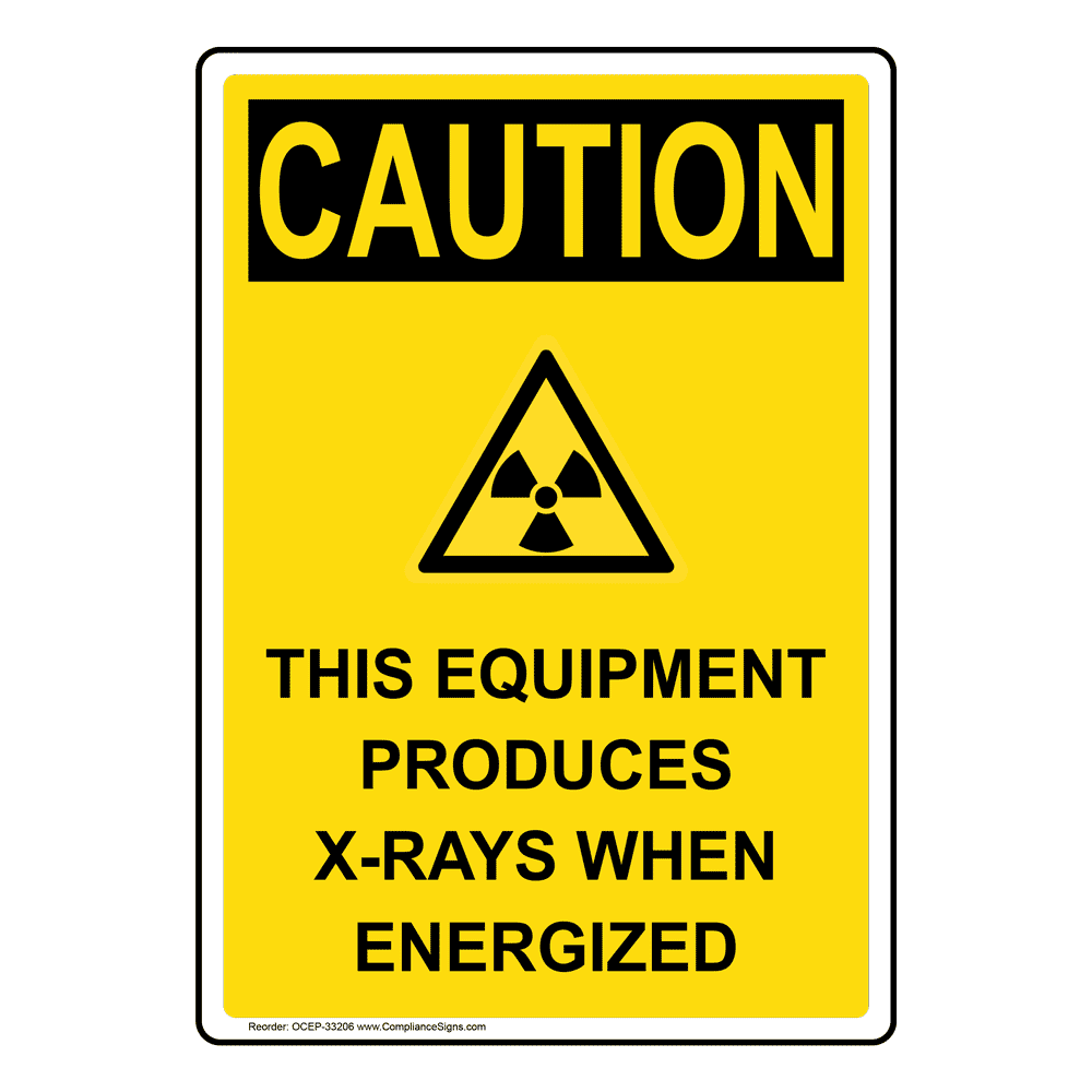 Vertical This Equipment Produces Sign - OSHA CAUTION