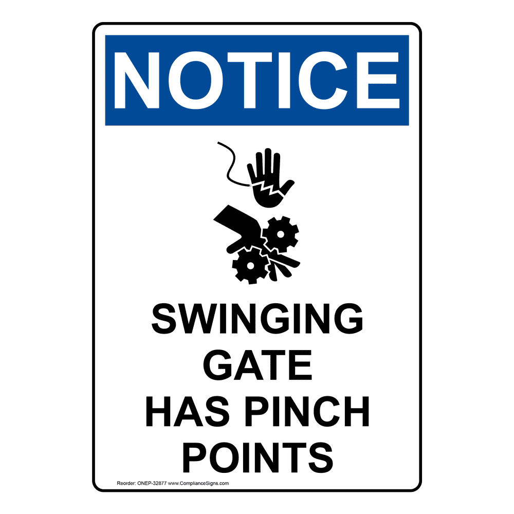 Vertical Swinging Gate Has Sign - OSHA NOTICE