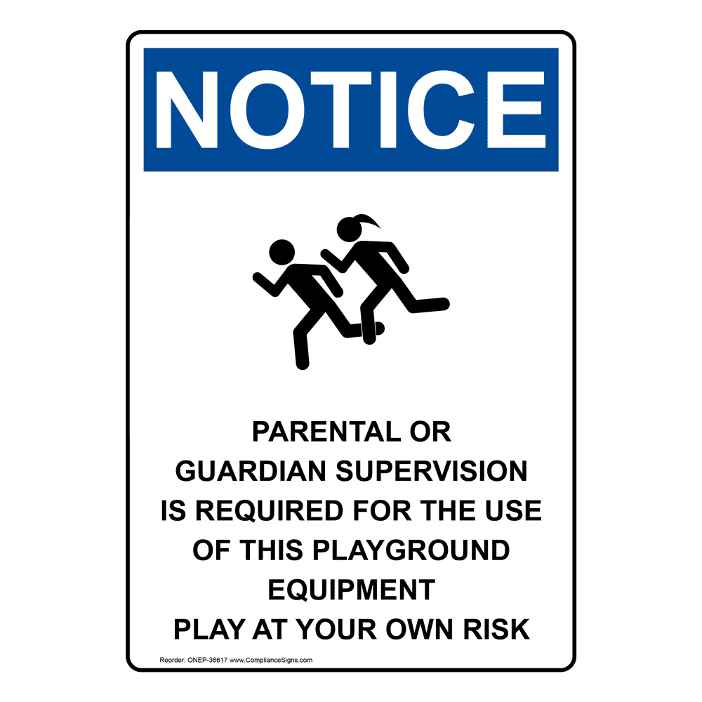 Vertical Parental Or Guardian Sign - OSHA NOTICE