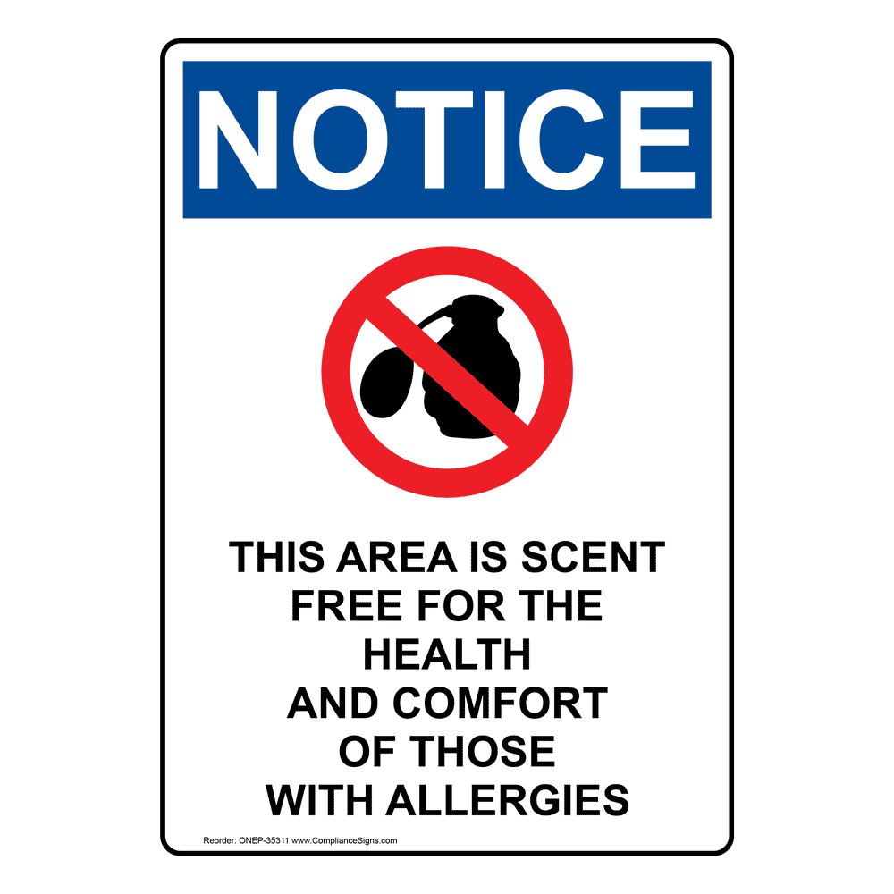 Vertical This Area Is Scent Sign - OSHA NOTICE