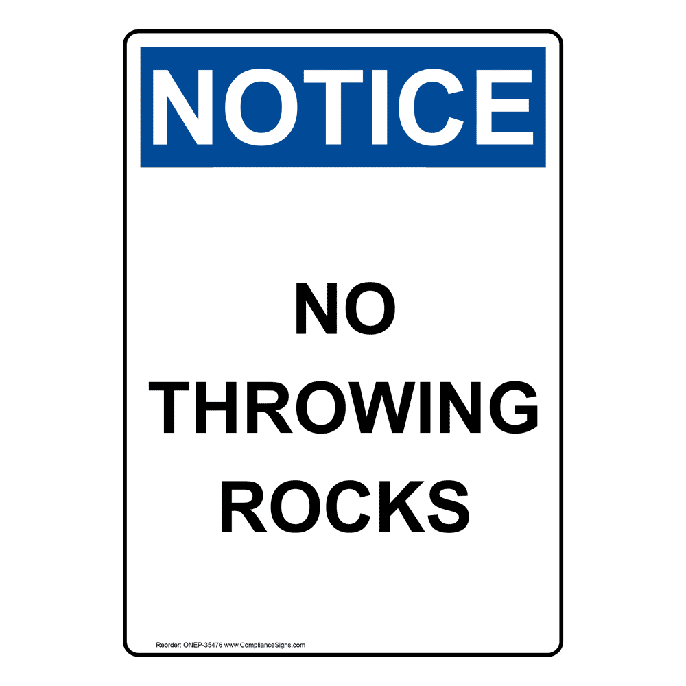 No Throwing Sign