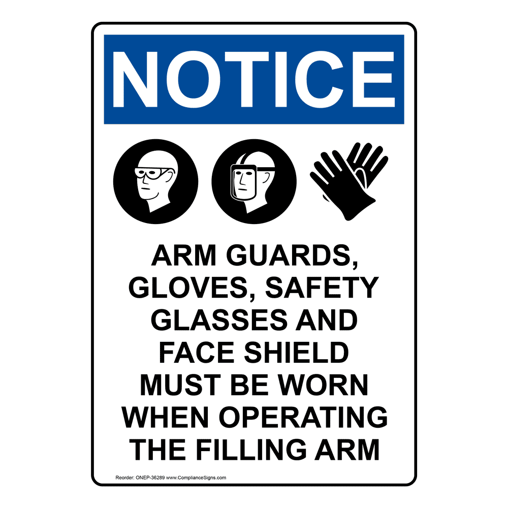 Vertical Arm Guards, Gloves, Sign - OSHA NOTICE