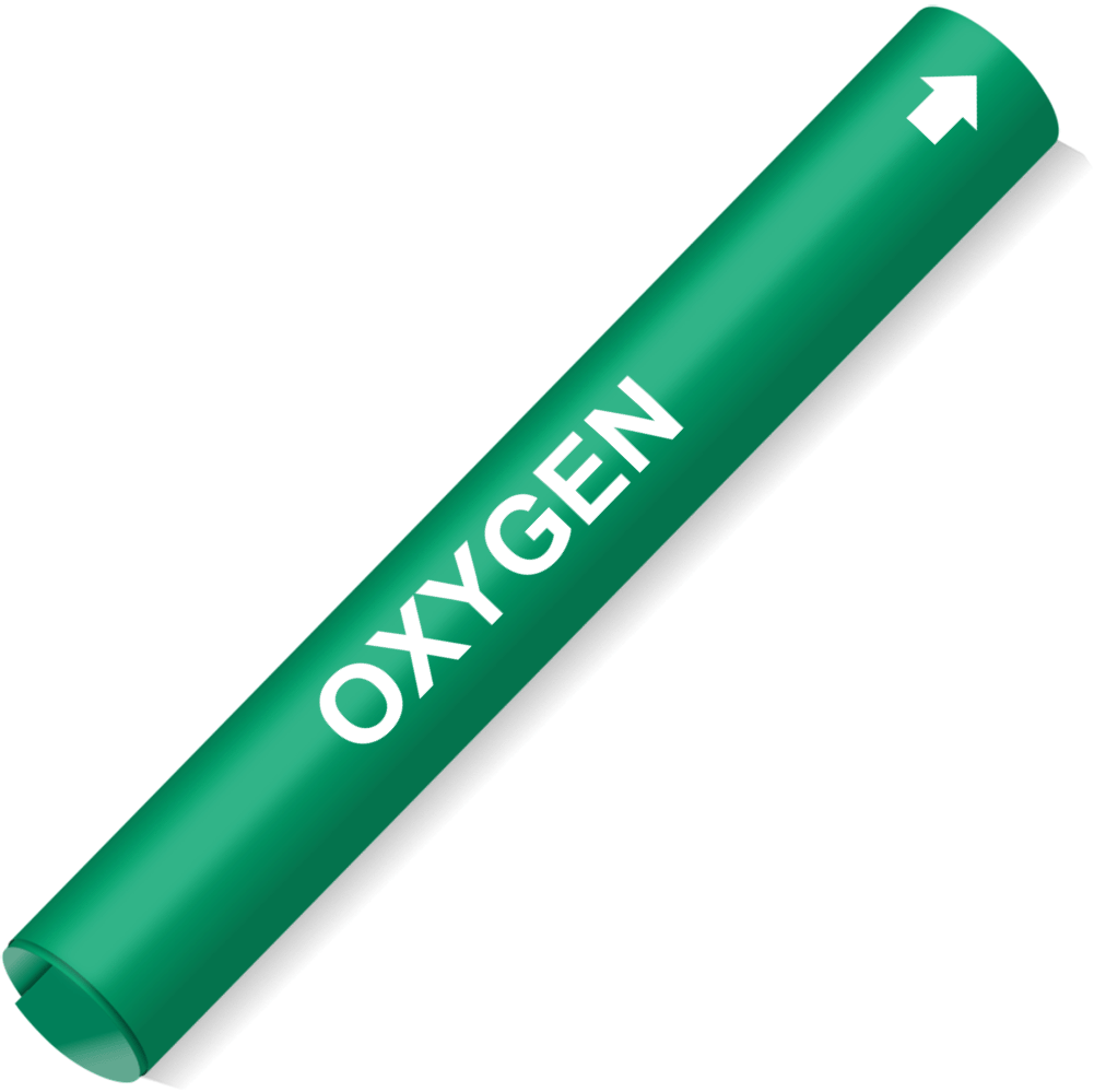 Coiled Pipe Marker - OXYGEN - Green - ASME A13.1