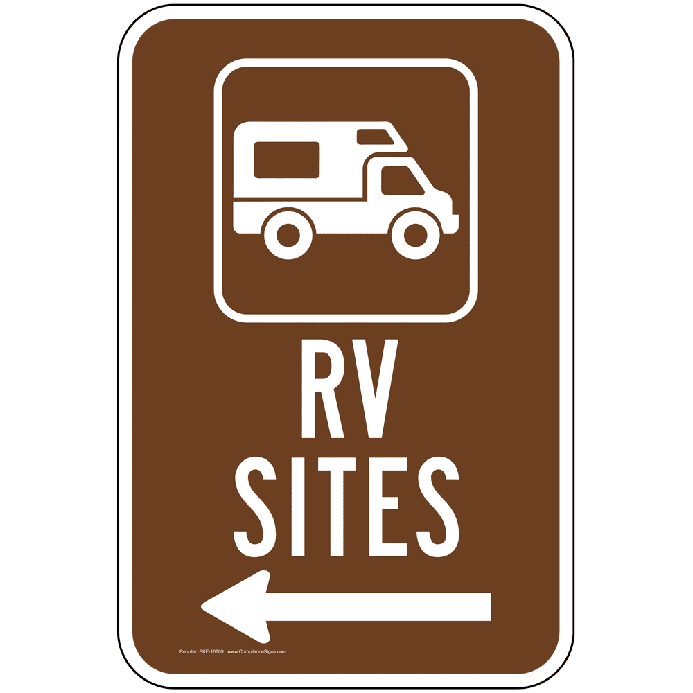 Vertical Sign - Parks / Camping - Rv Sites Left Arrow Sign