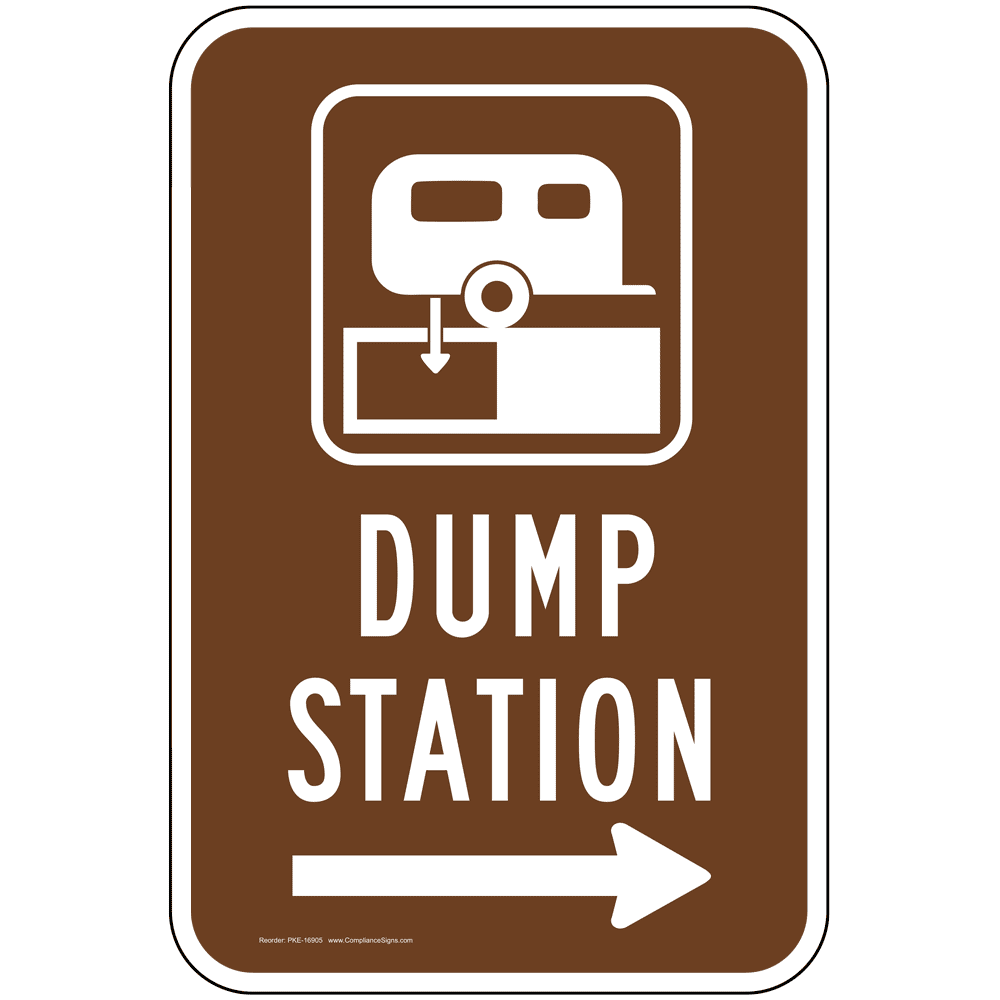 Vertical Sign - Waste / Sewer / Sludge - Dump Station Right Arrow Sign