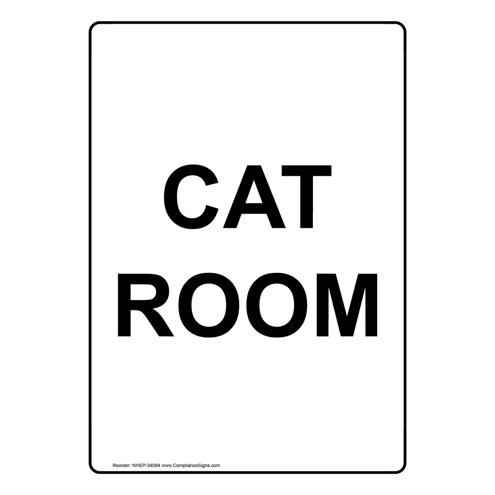 Vertical Sign - Room Name - Cat Room