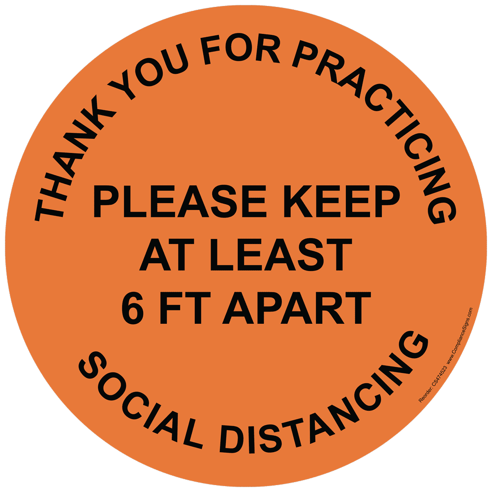 Policies / Regulations Floor Label - Facilities - Orange - CS474523