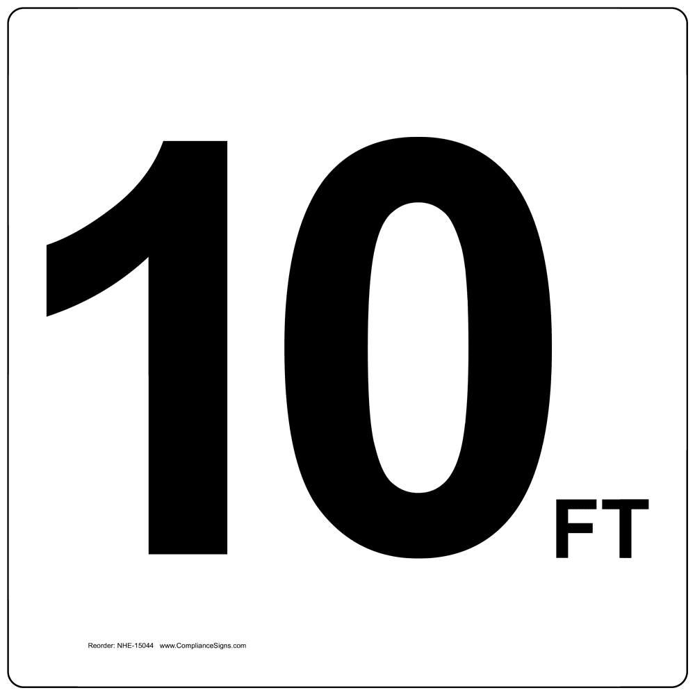 10 Ft Pool Depth Sign NHE-15044