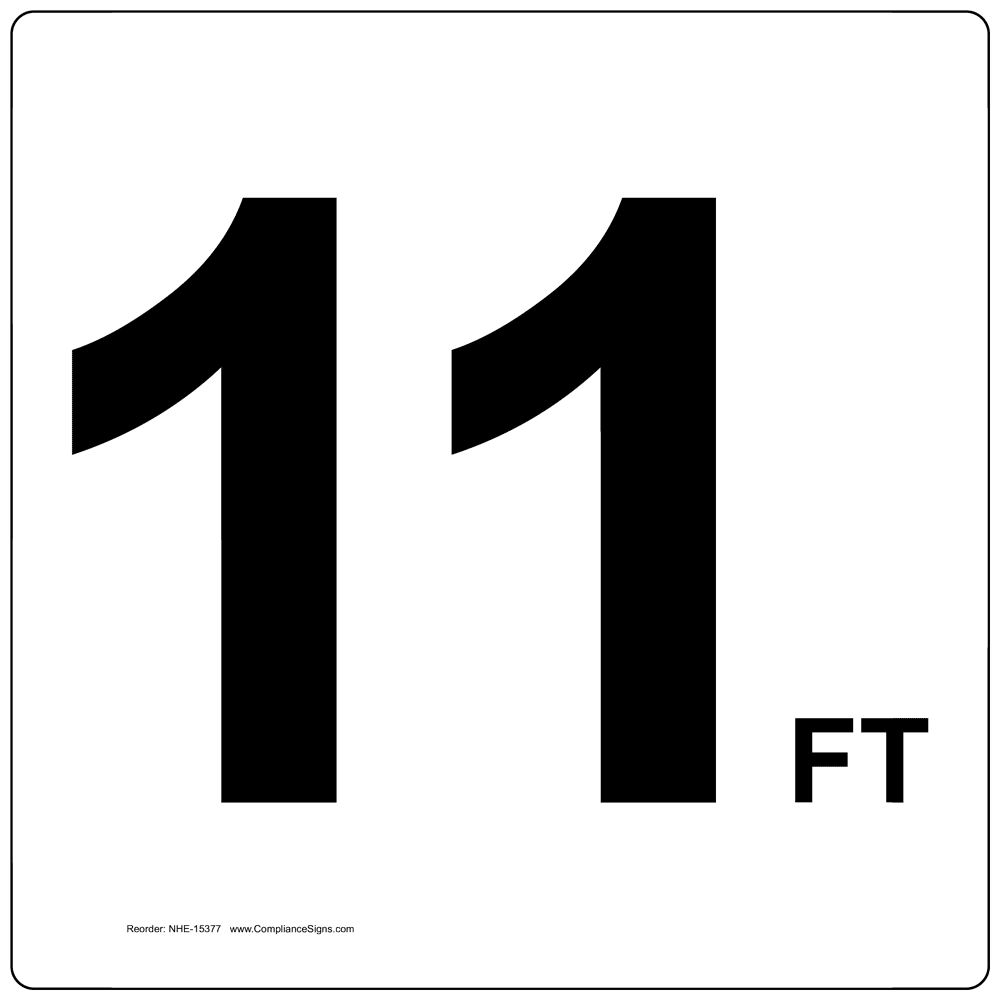 11 Ft Pool Depth Sign NHE-15377