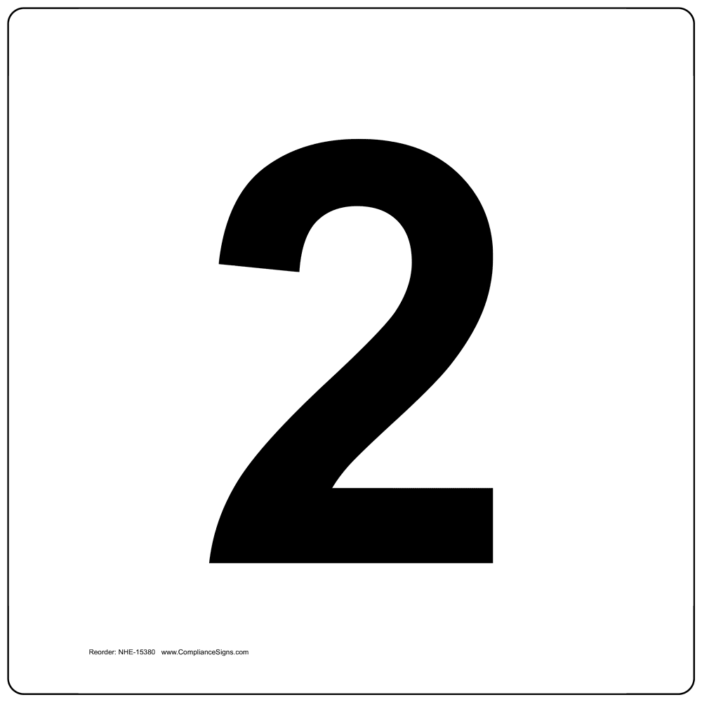 Facilities Information Number 2 Sign - White - US Made