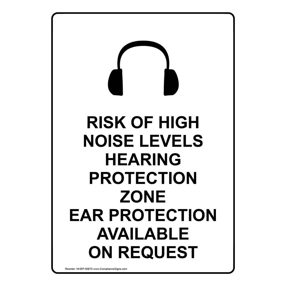 Portrait Risk Of High Noise Levels Sign With Symbol NHEP-50670