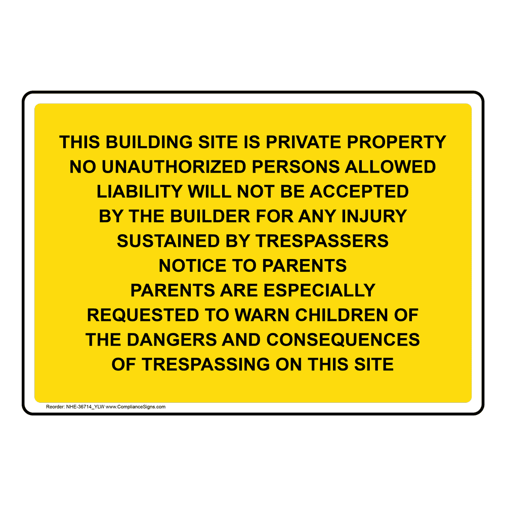 This Building Site Sign NHE-36714_YLW