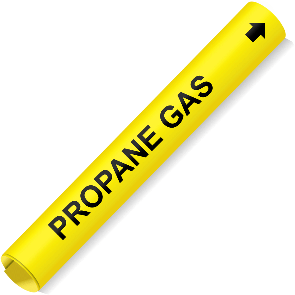 Coiled Pipe Marker - PROPANE GAS - Yellow - ASME A13.1