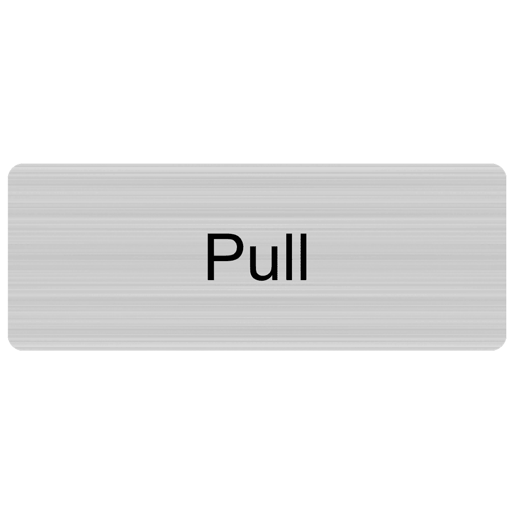 Pull Black on Silver Engraved Sign EGRE-520-BLKonSLVR Enter / Exit