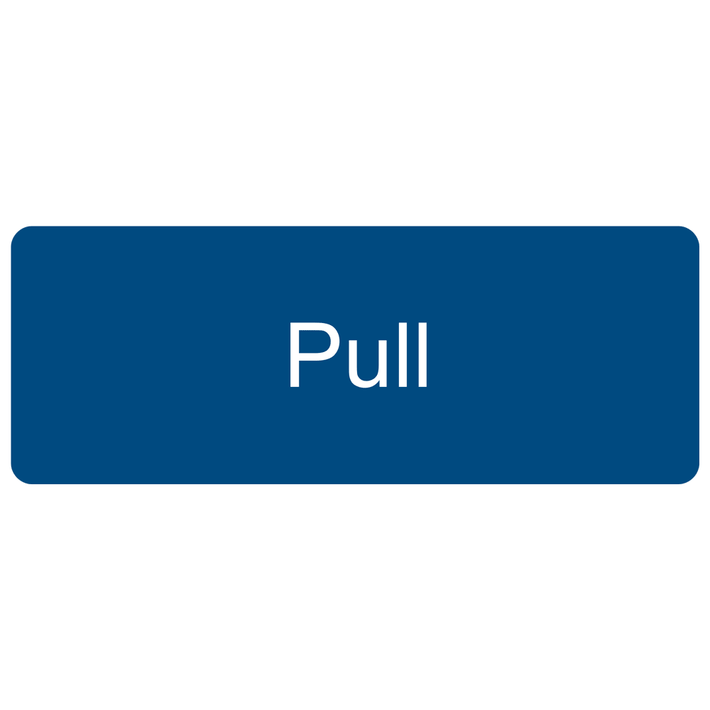 Pull White on Blue Engraved Sign EGRE-520-WHTonBLU Enter / Exit