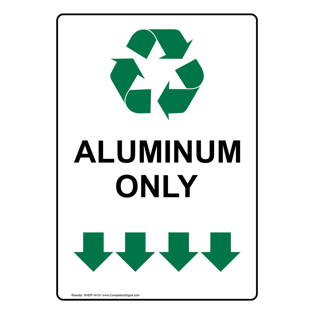 Vertical Sign - Recyclable Items - Aluminum Only