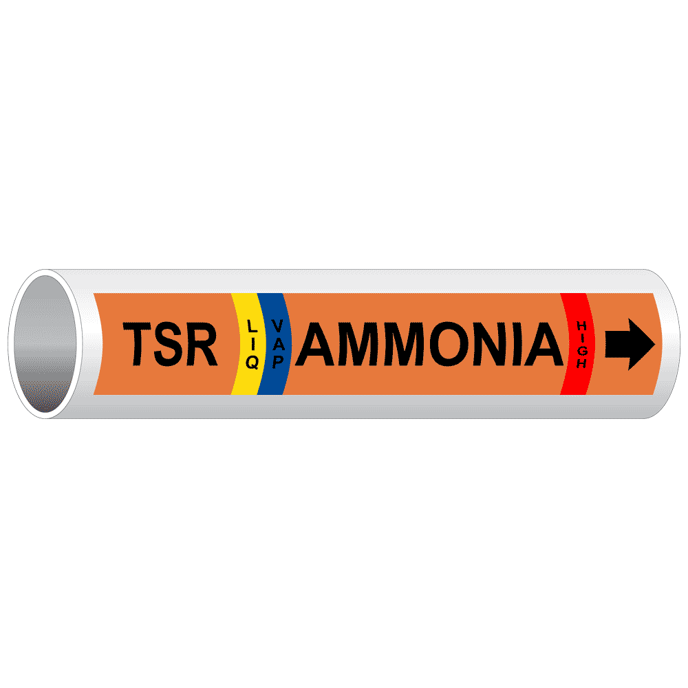 TSR LIQ Vap Ammonia High [Thermosyphon Return] Label PIPE-50851