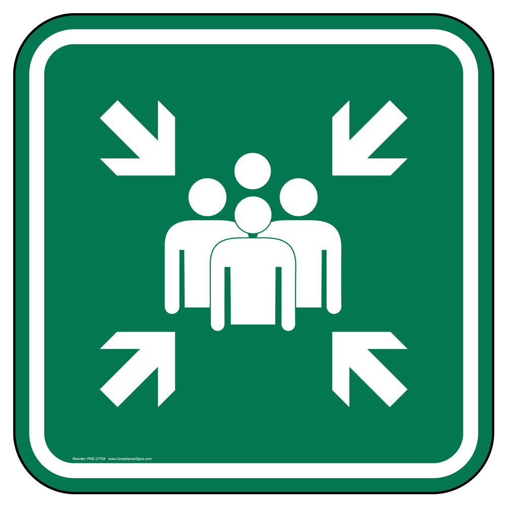 Muster Point Sign - [Graphic] Muster Point - Reflective Green