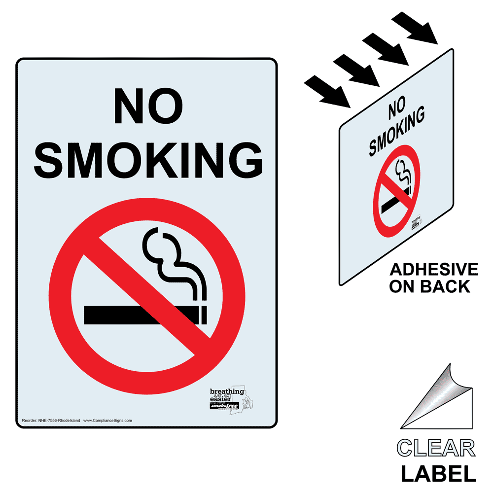 No Smoking Label NHE-7556-RhodeIsland No Smoking