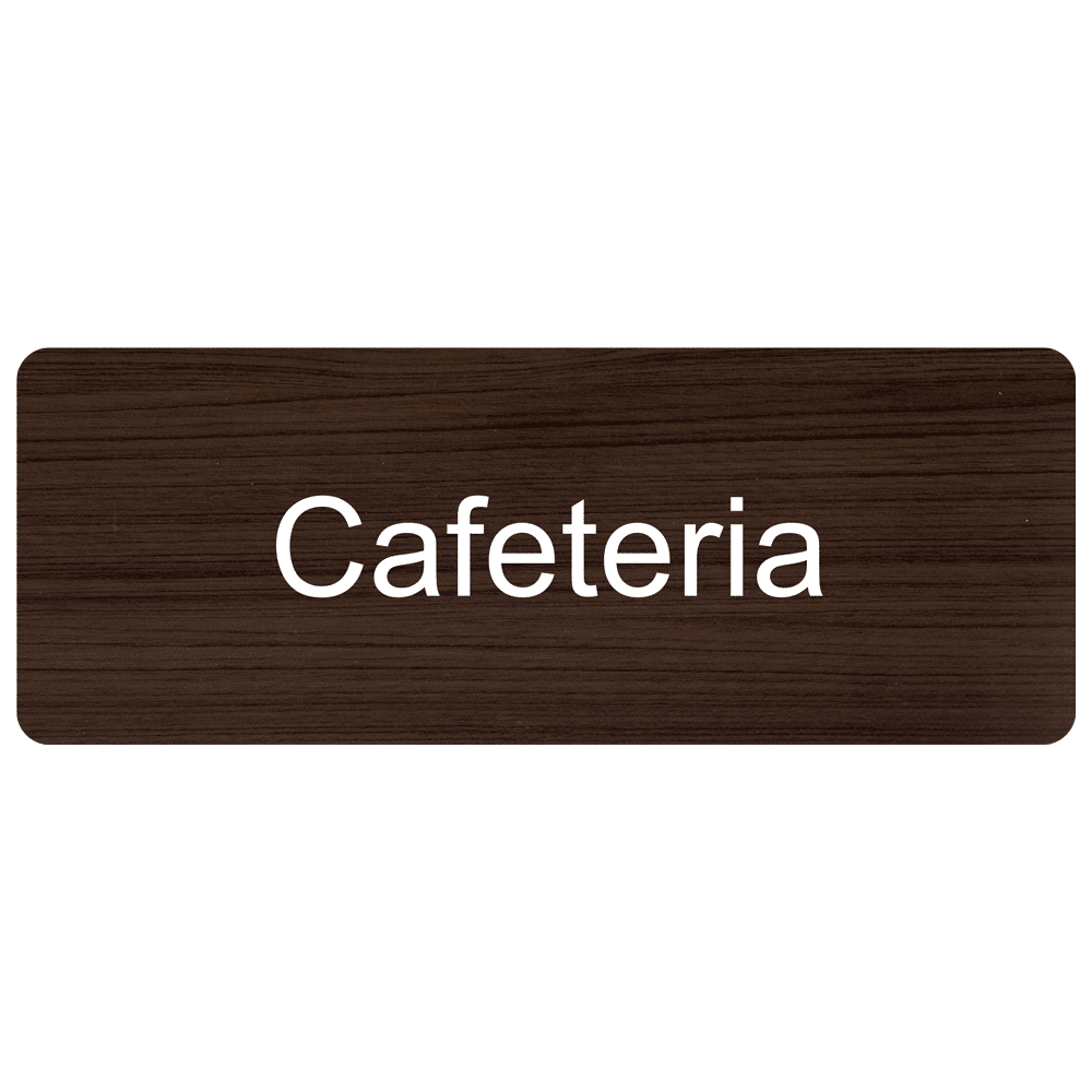 Cafeteria Engraved Sign EGRE-270-WHTonKNA Wayfinding Room Name
