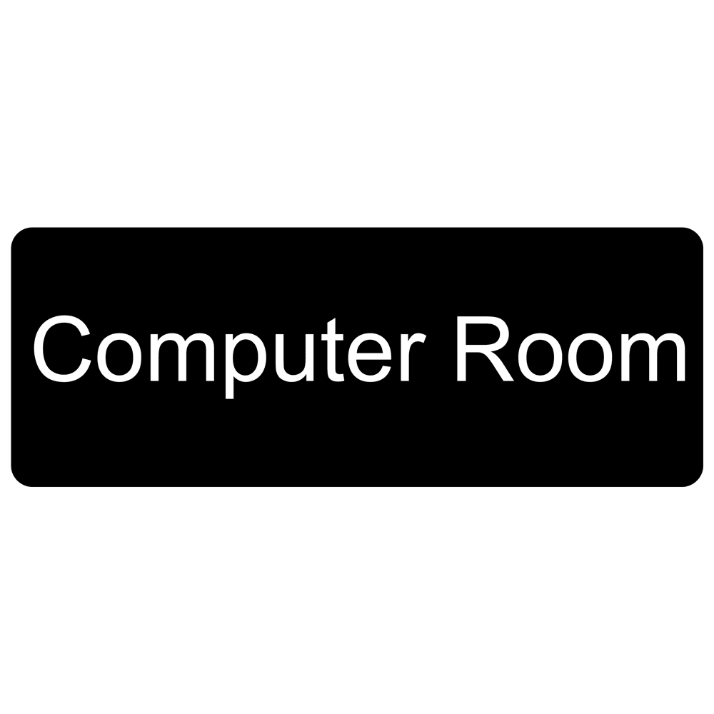 Computer Room White on Black Engraved Sign EGRE-280-WHTonBLK Room Name