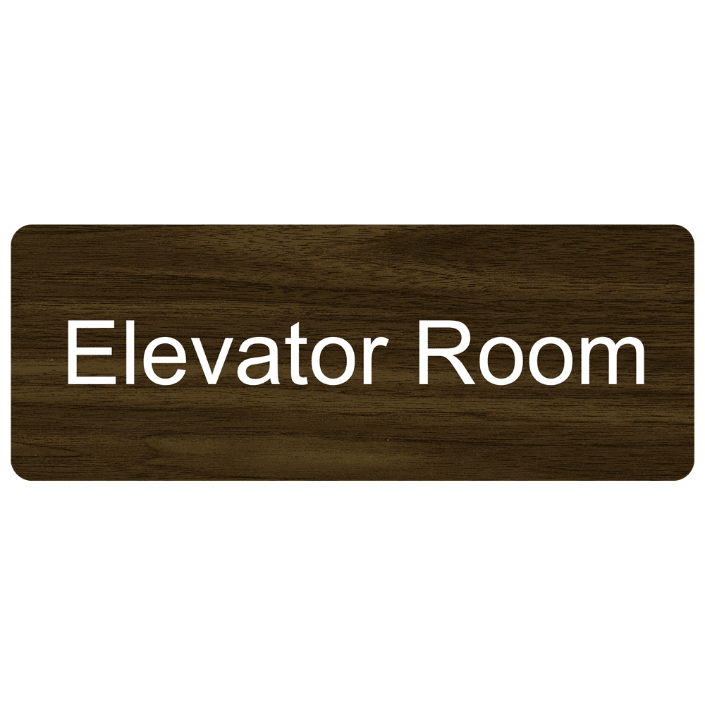Elevator Room Engraved Sign EGRE-303-WHTonWLNT Wayfinding Room Name