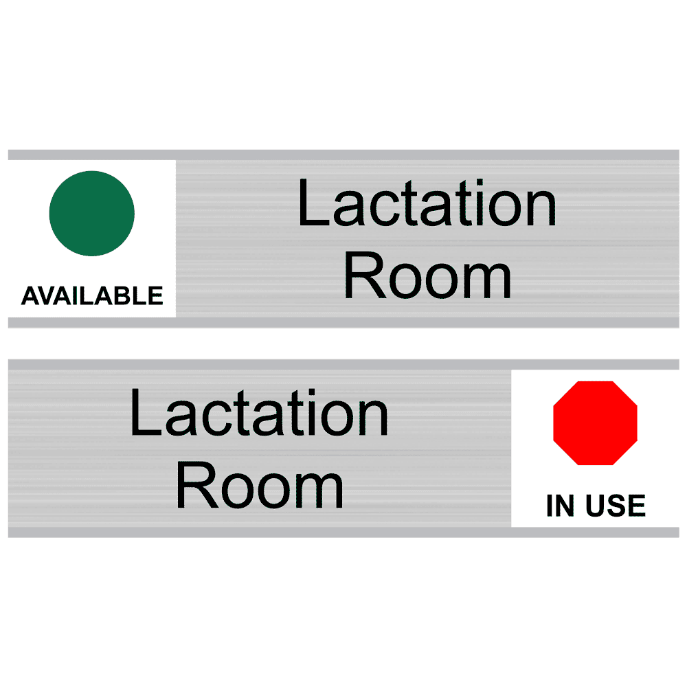 Silver Lactation Room Sliding Engraved Sign EGRE-37153-SLIDE-BLKonSLR