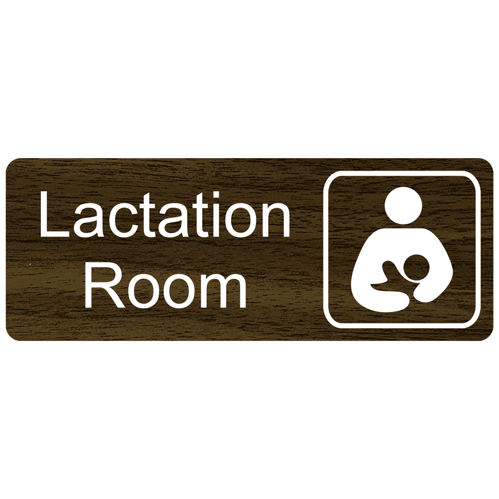 Lactation Room Sign - Engraved Plastic - Walnut