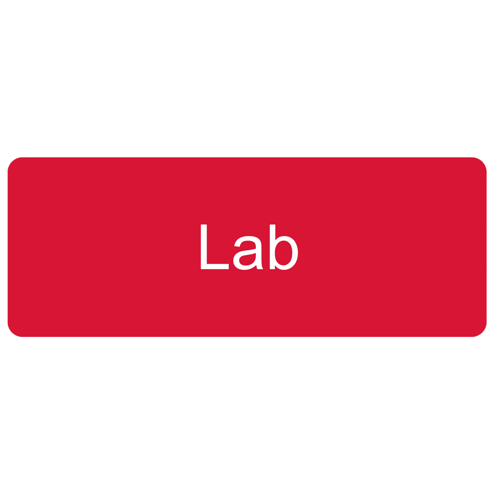 Lab White on Red Engraved Sign EGRE-386-WHTonRed Wayfinding