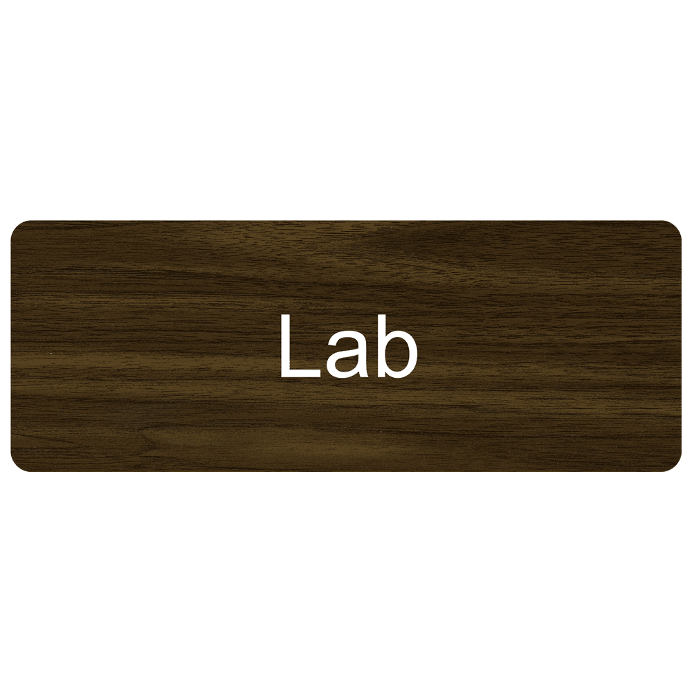 Lab Engraved Sign EGRE-386-WHTonWLNT Wayfinding Room Name