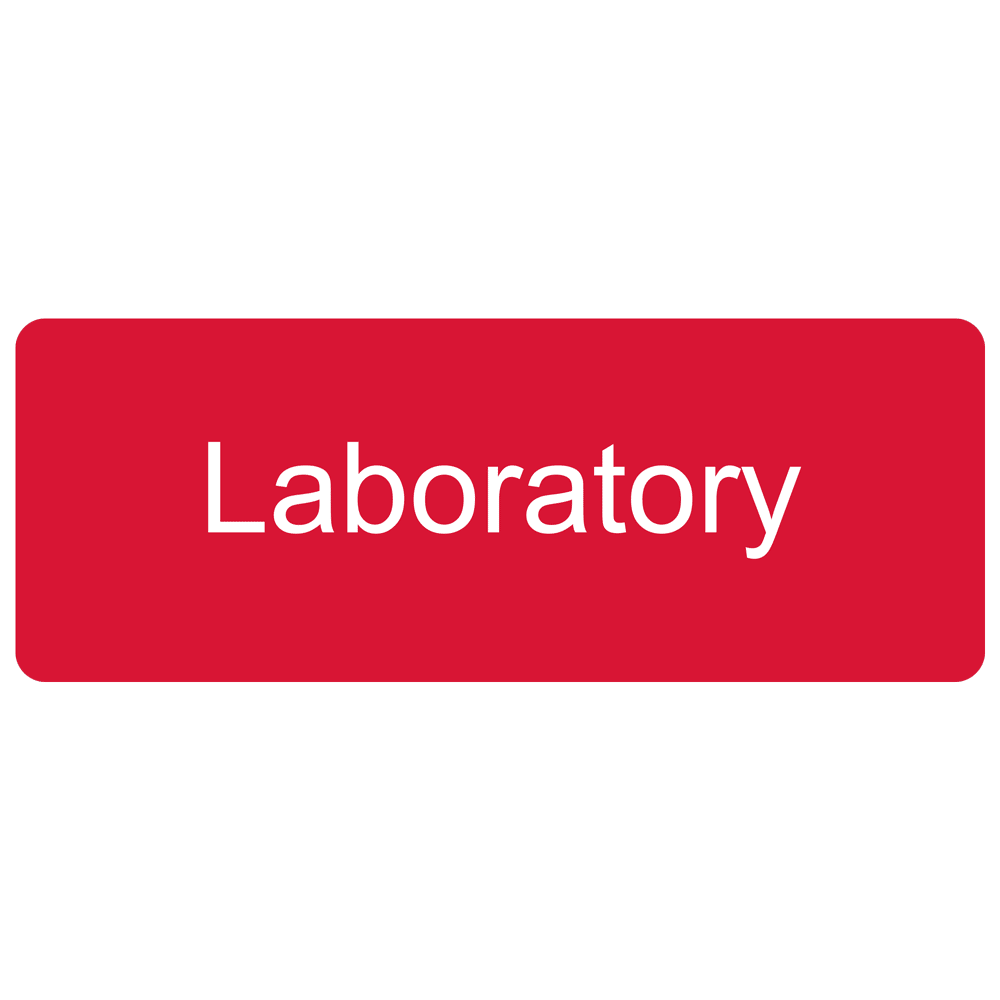 Laboratory White on Red Engraved Sign EGRE-390-WHTonRed Wayfinding